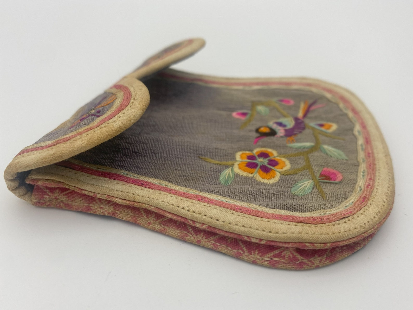 Chinese Embroidered Wedding Pouch Coin Pouch Antique Cotton and ...