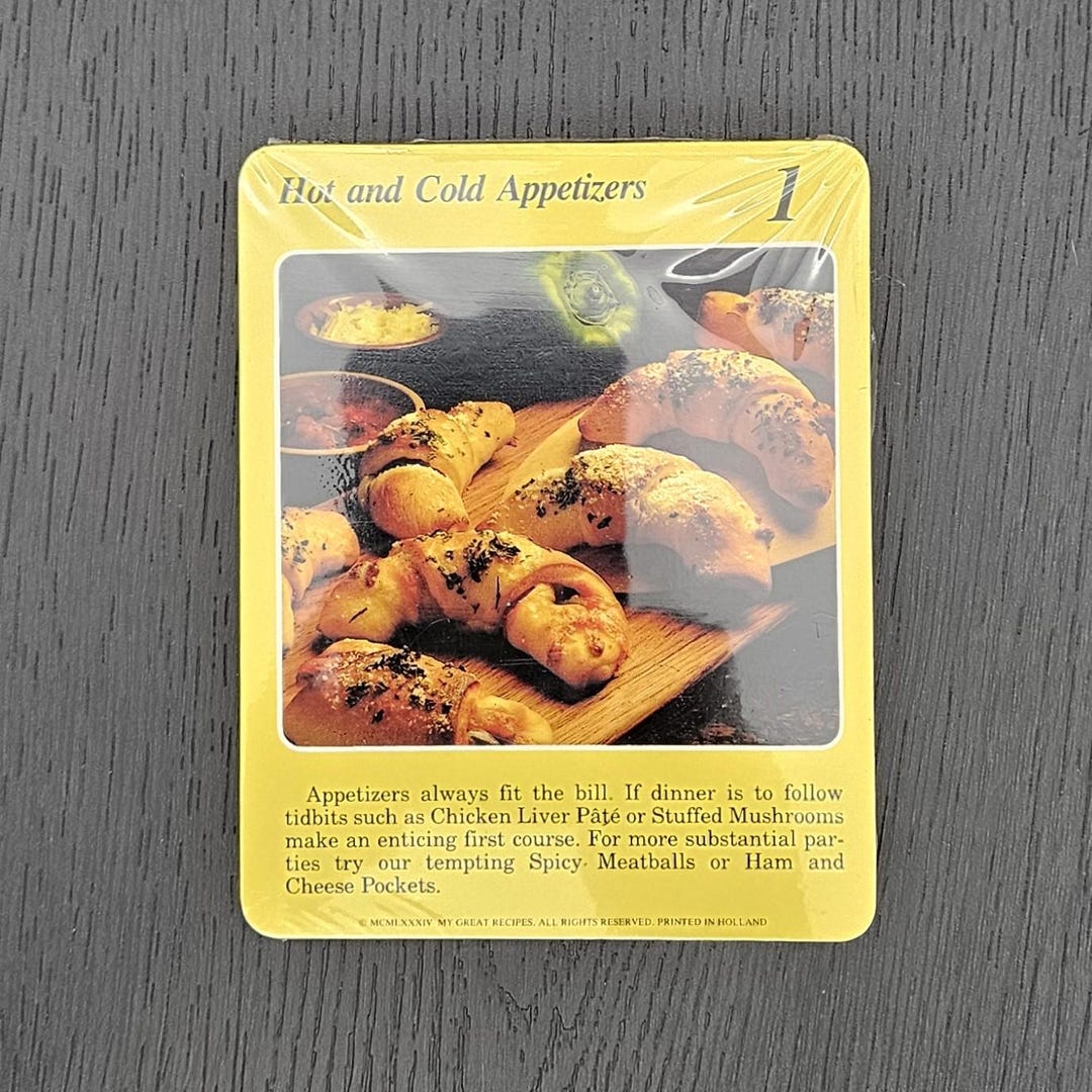 My Great Recipes 1984 Recipe Cards - One Pack - Hot and Cold Appetizers ...