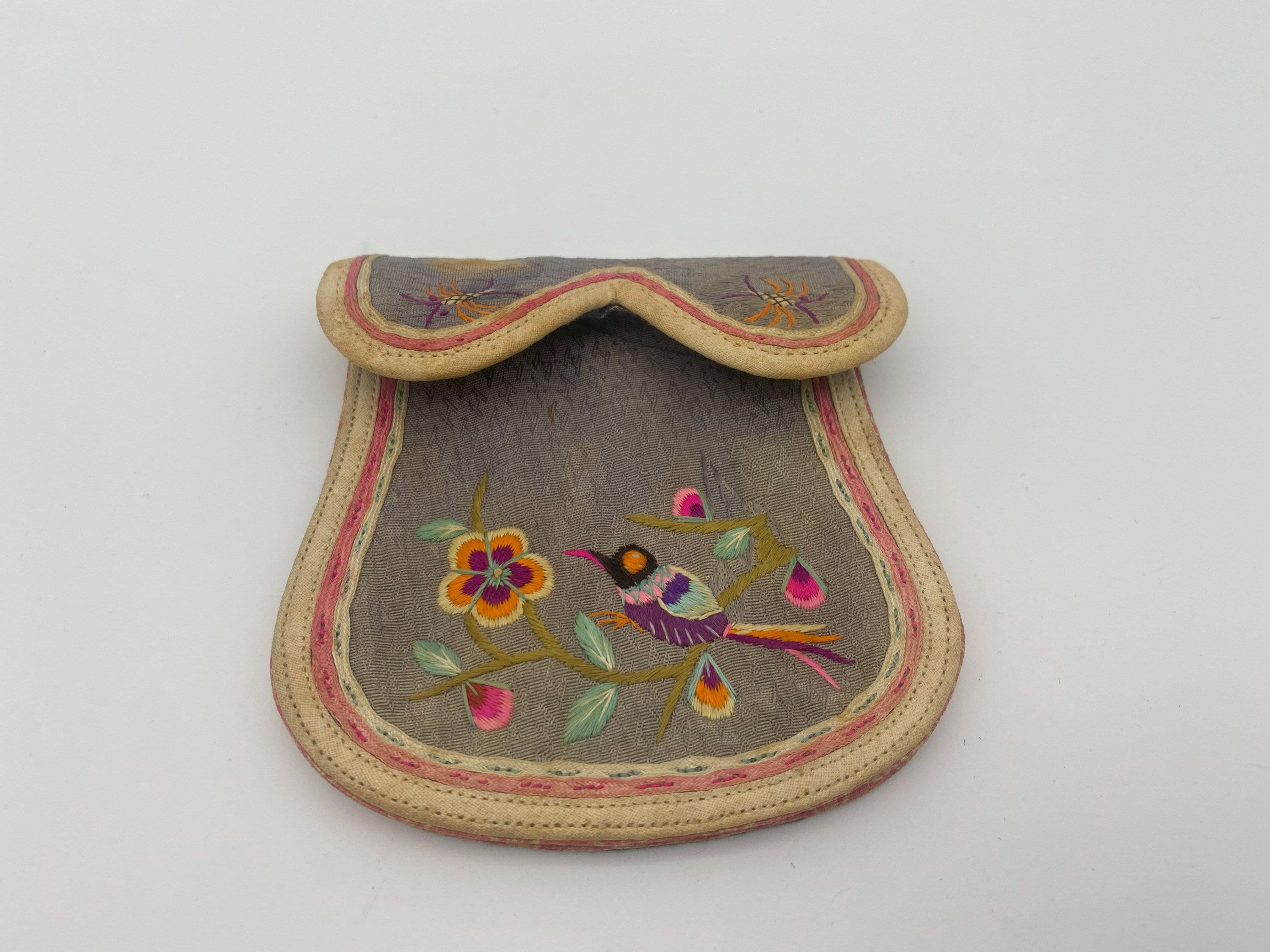 Chinese Embroidered Wedding Pouch Coin Pouch Antique Cotton and ...