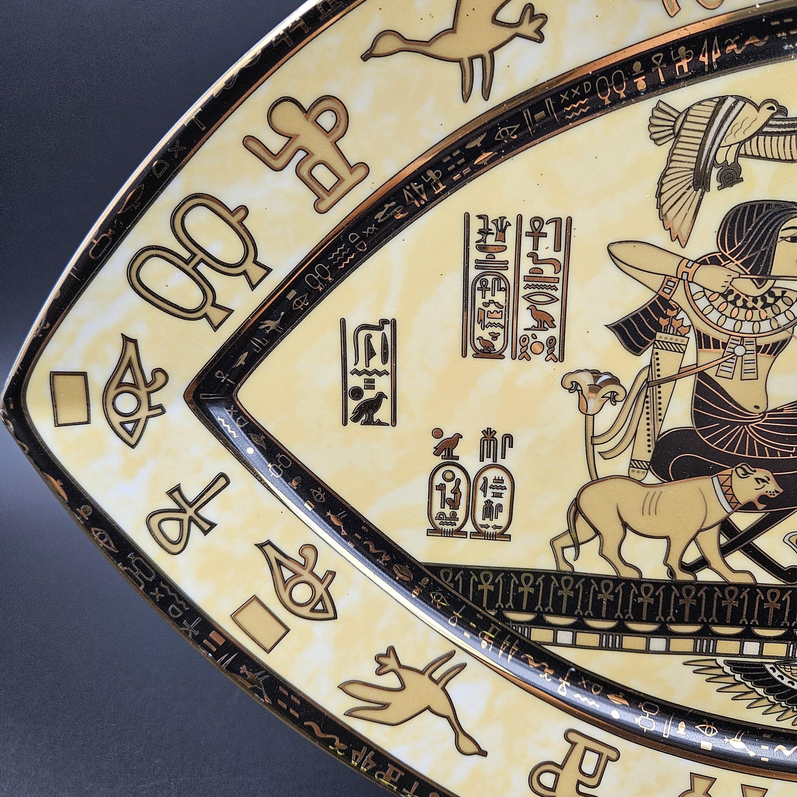 Vintage Fathi Mahmoud Platter Covered in Egyptian Hieroglyphics - Etsy