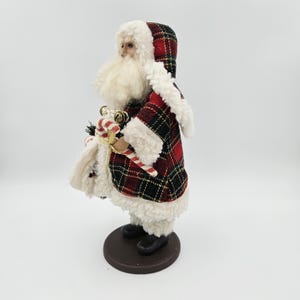 Vintage Holiday Santa Claus in Plaid Coat 16 Inches Tall - Etsy