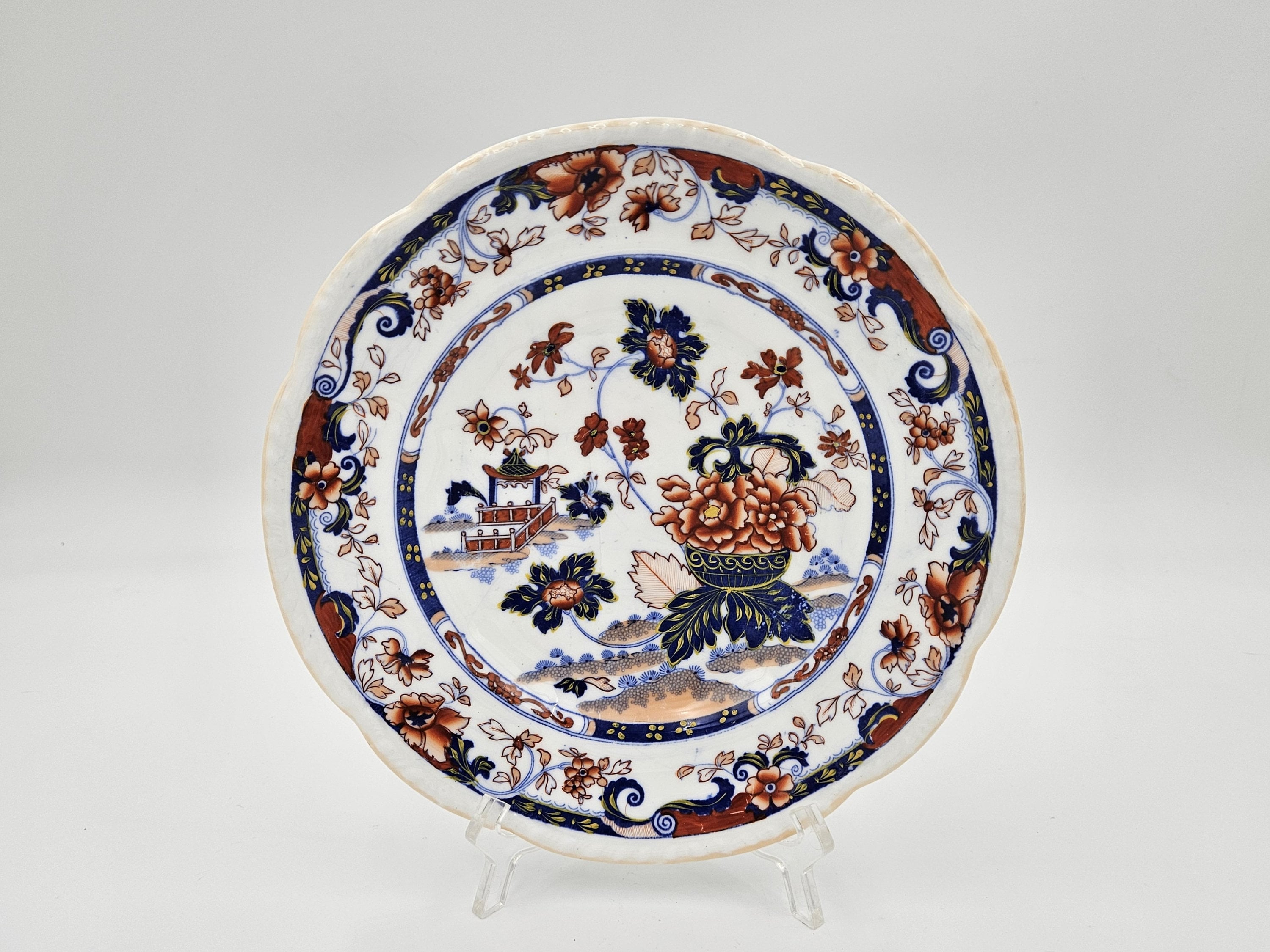 19th Century British Amherst Japan Hand Colored Transferware 9 Inch ...