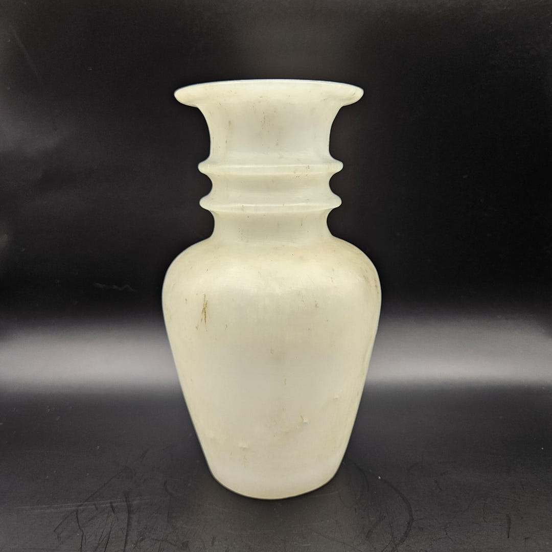 White Stone Vase 7 Inches Tall - Etsy