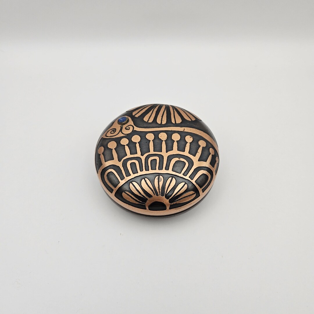 Copper Trinket Box With Lapis From Chile - Etsy