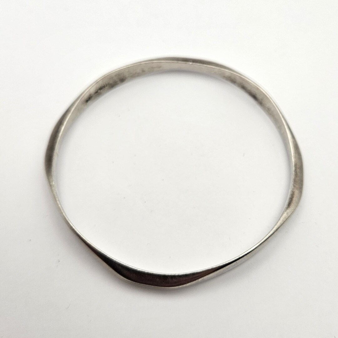 Mexico Sterling Thin Wavy Bangle - Marked 925 - Etsy