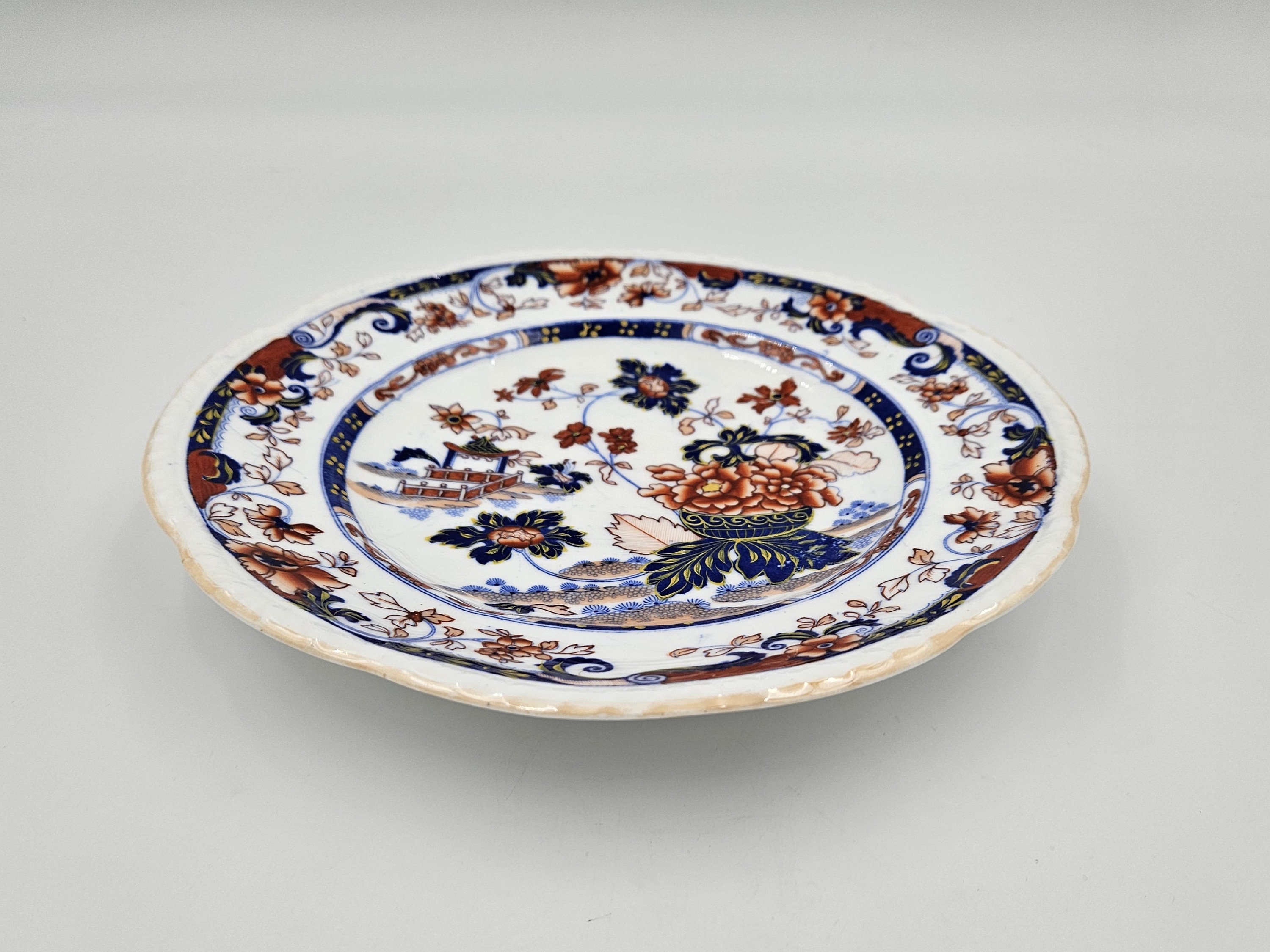 19th Century British Amherst Japan Hand Colored Transferware 9 Inch ...