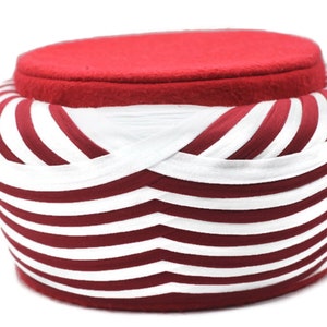 Red and White Imamah Sunnah Hat, Unique Islamic Art, Imam Pagri Islamic ...