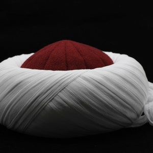 Mujahideen White and Bordeaux Imamah, Grand Vizier Islamic Hat ...