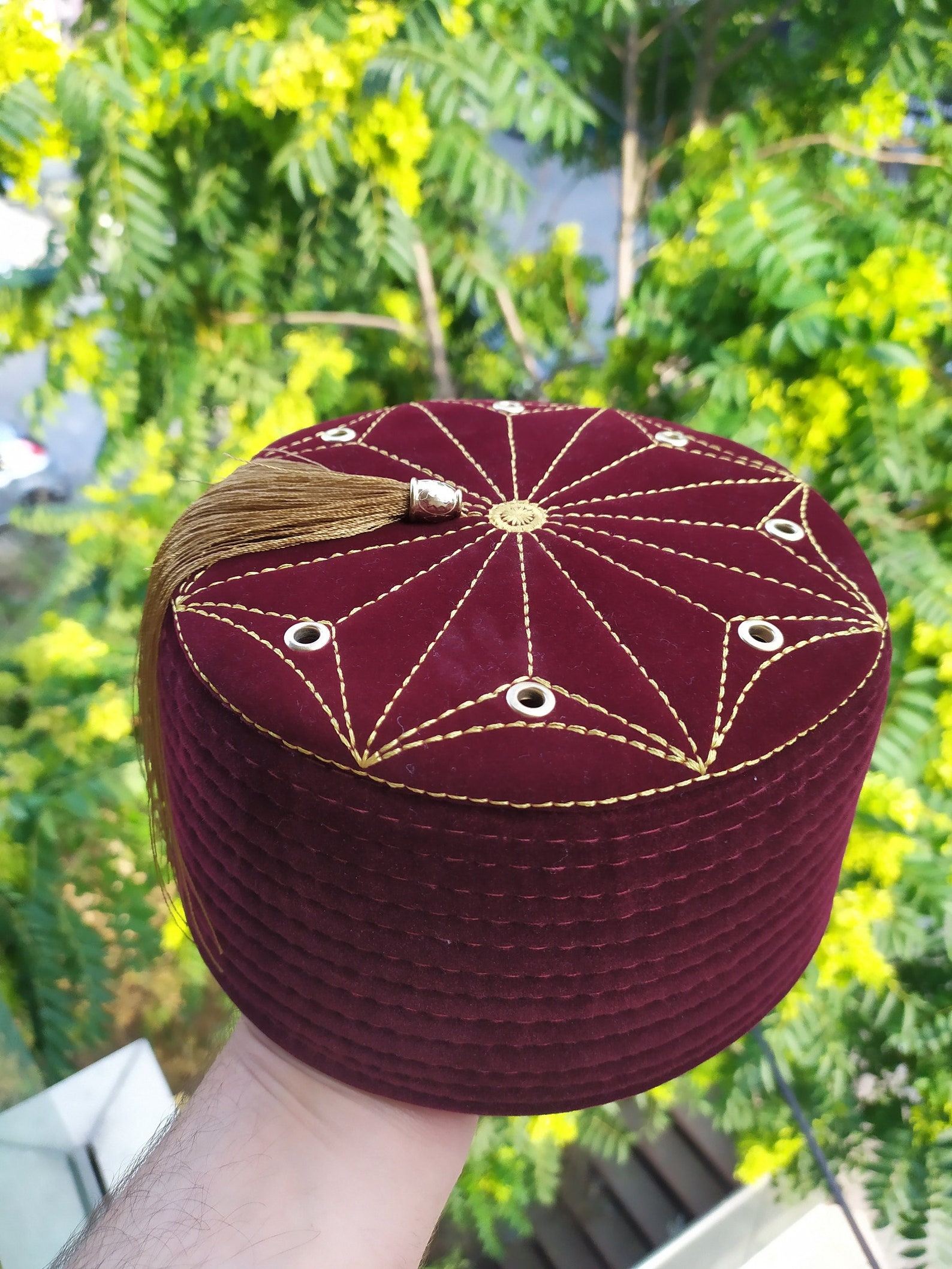 Genuine Red Egyptian Turkish Red Fez Tarboush Hat Gold Tassel, Doctor ...
