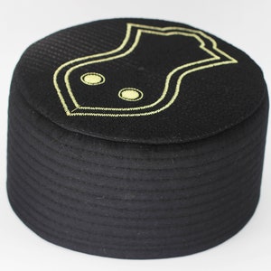 Black Embroidered Nalain Taqiyah, Sunnah Wear, Muslim Hat, Muslim Cap ...