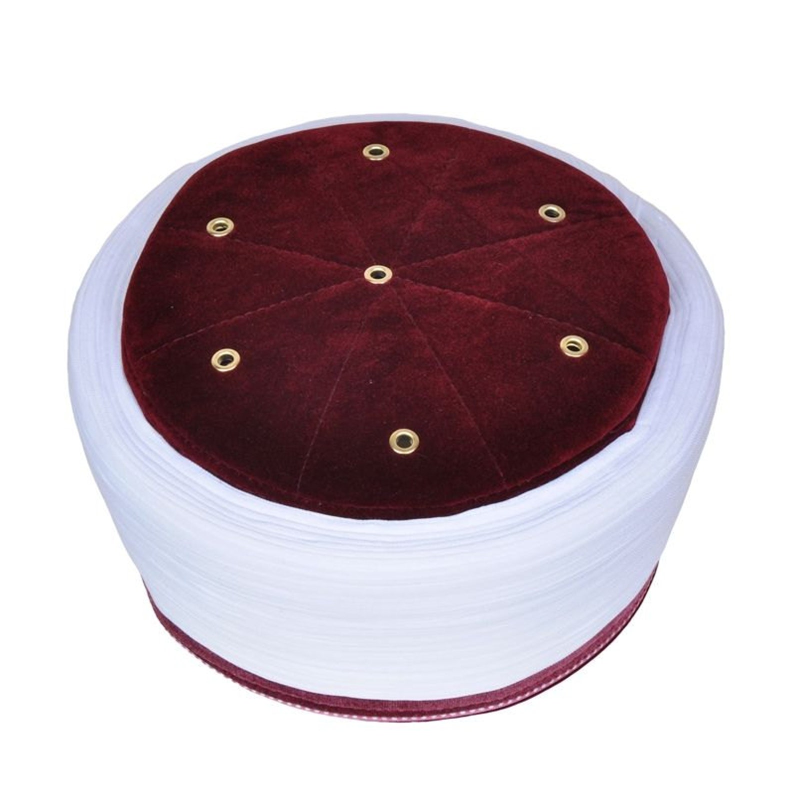 Hand Made Unique Art Red 6 M Cloth Islamic Wear Kufi Imamah Cap ...