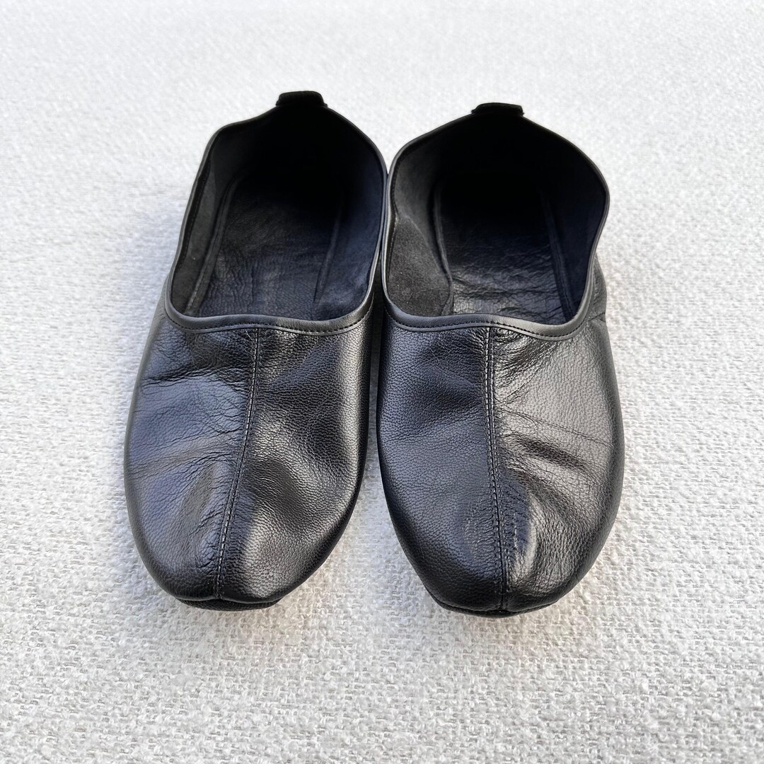 Genuine Leather Black Tawaf Shoes in Women Size, Leather Slippers, Home ...
