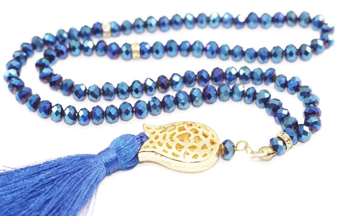 Night Blue Misbahas, Crystal Prayer Beads, Handmade Prayer Beads 99 ...