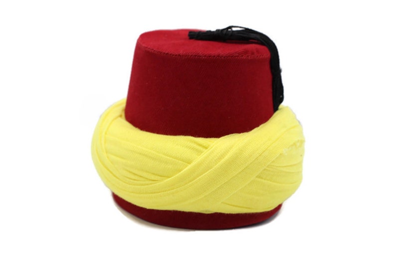 SALE Handmade Miniature Imamahs Lemon Yellow Mini Little Fez - Etsy