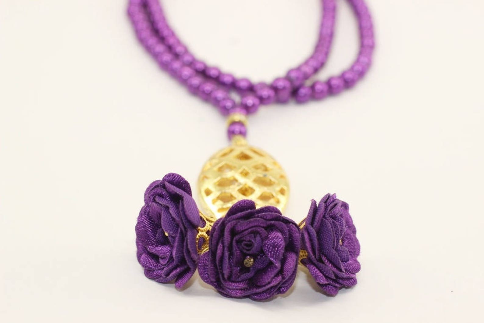 Purple Misbahas, Prayer Beads With Rose, Handmade Prayer Beads 99 ...