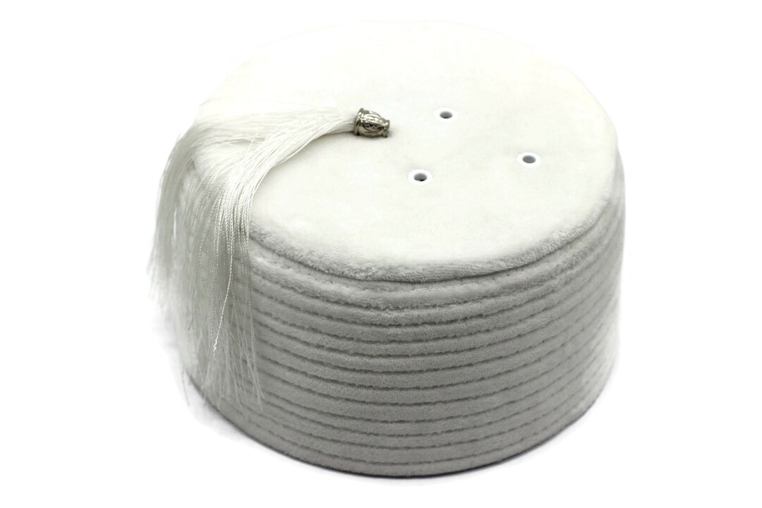 Genuine Egyptian Turkish White Fez Tarboush Hat White Tassel, Doctor ...