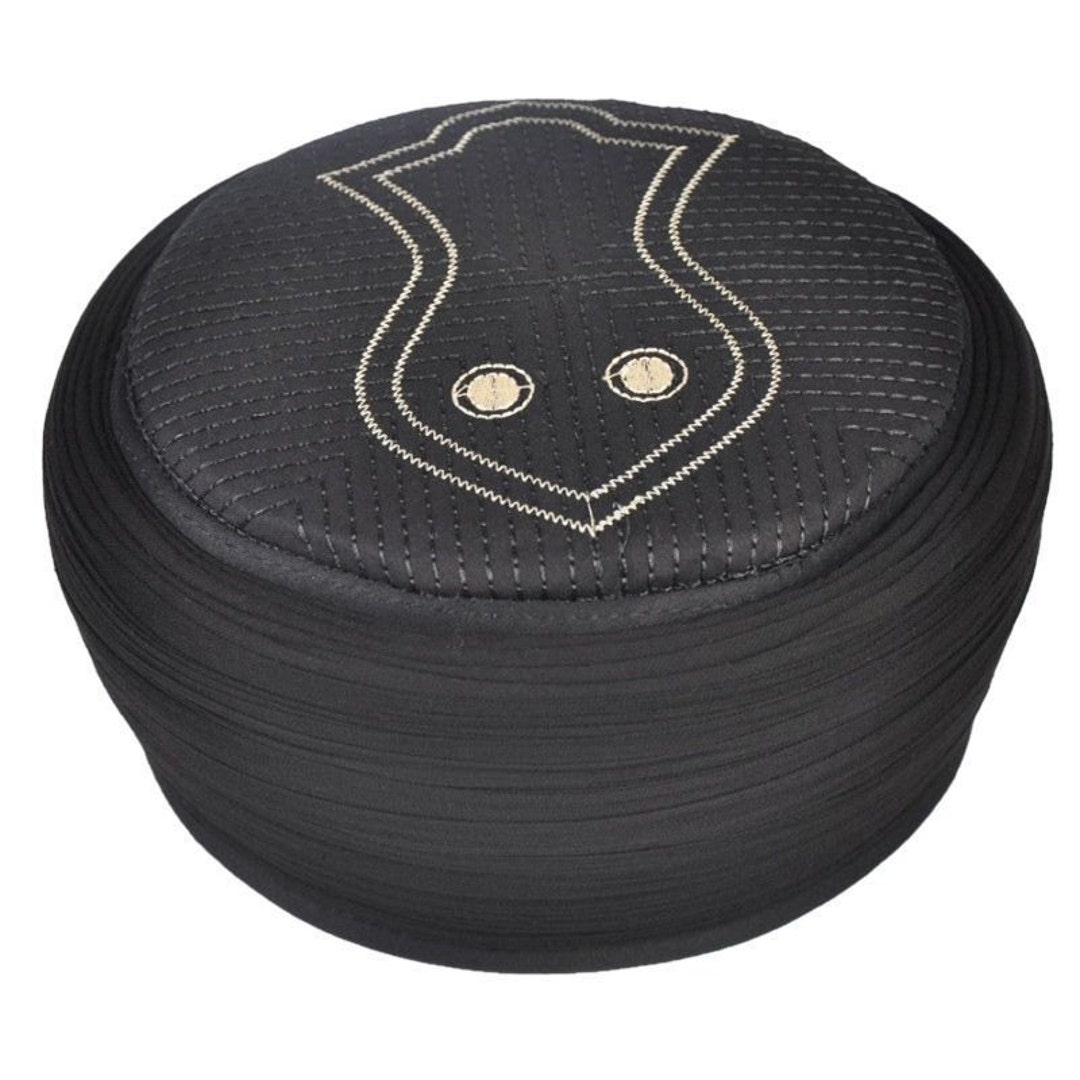 Handmade Black Nalain Pak Imamah, Muslims Prayer Hat With Nalayn, Black ...