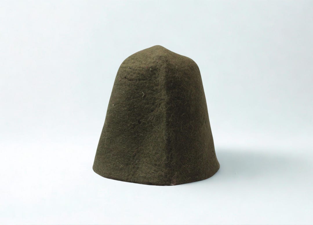 Handmade Traditional Albanian Qeleshe Hat, Genuine Wool Hat, Olive ...