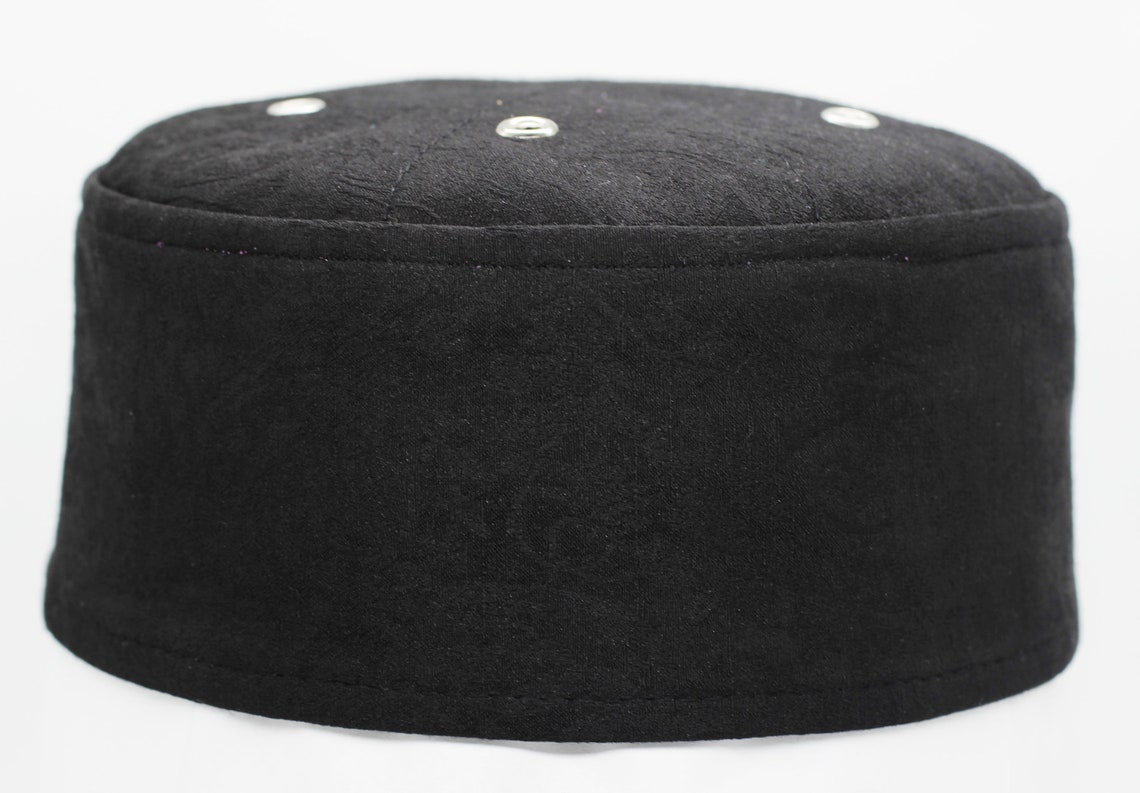 Patterned Prayer Hat, Luxury Black Taqiyyah, Muslim Mens Wear, Takke ...