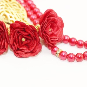 Red Misbahas, Prayer Beads With Rose, Handmade Prayer Beads 99 Misbaha ...