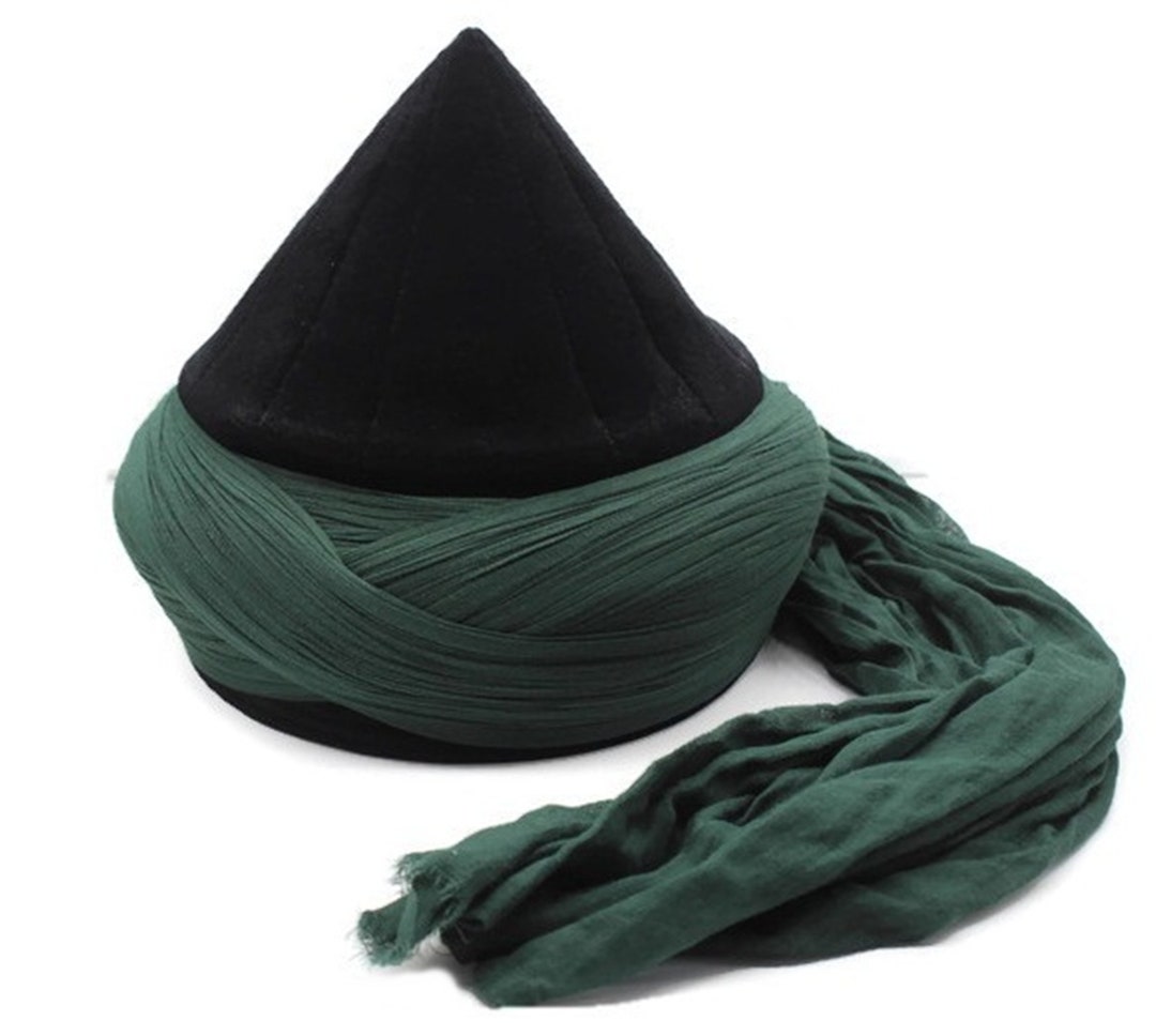 Handmade Naqshbandi Cap, Black Cyprus Imamah, Unique Islamic Art, Imam ...