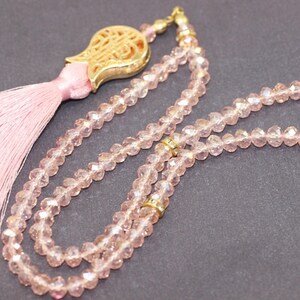 Light Pink Misbahas, Crystal Prayer Beads, Handmade Prayer Beads 99 ...