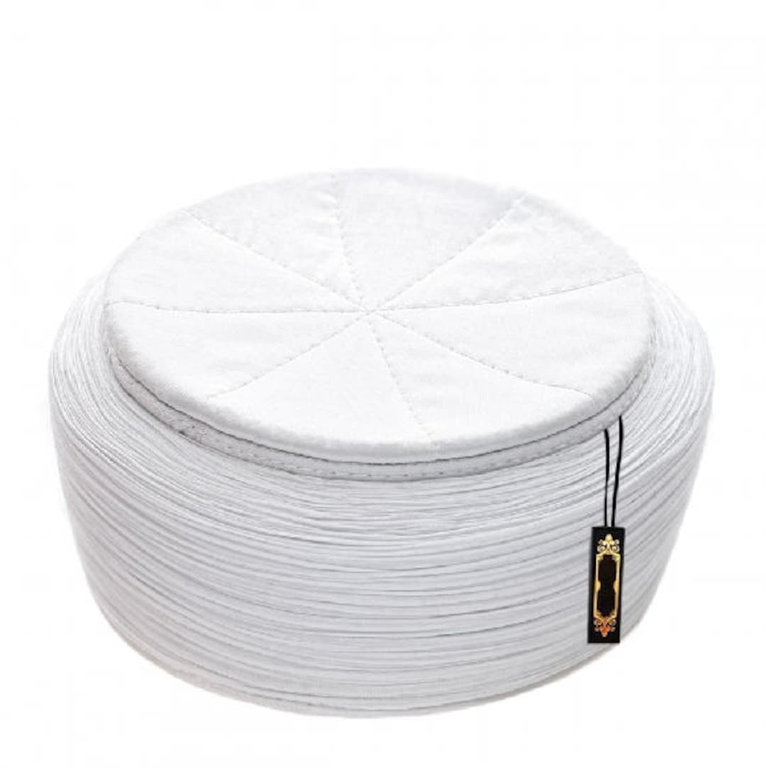 Handmade Plain White Sarik, Pecinya, Sorban, Imamah, Kufi Cap, Muslim ...
