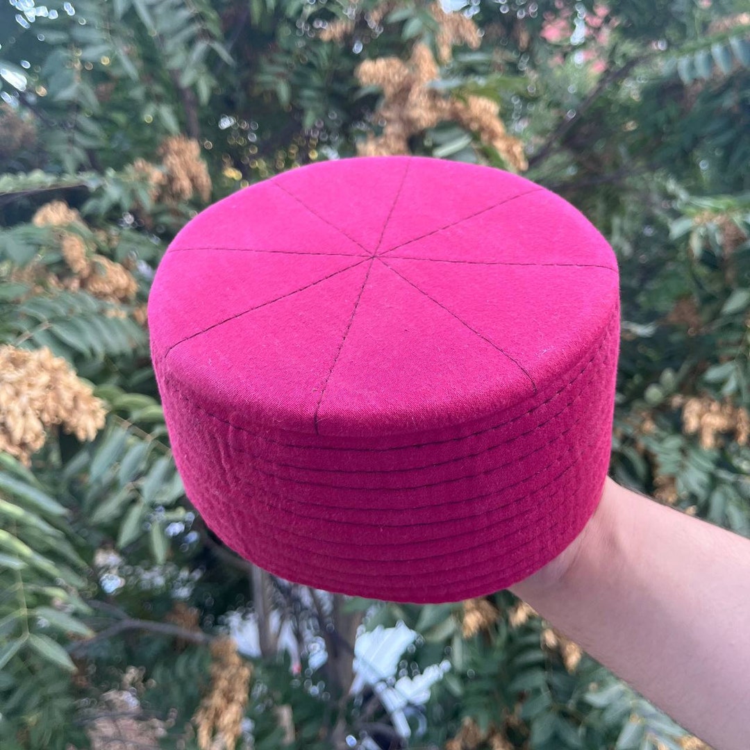 Plain Red Kufi Hat, Islamic Beanie Prayer Hat, Ideal for Wrapping ...