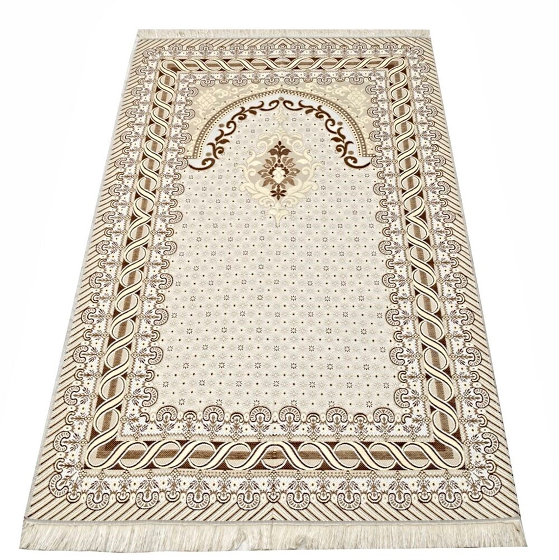 Allah Written Table Cream-Brown Gift Box Prayer Mat | Etsy