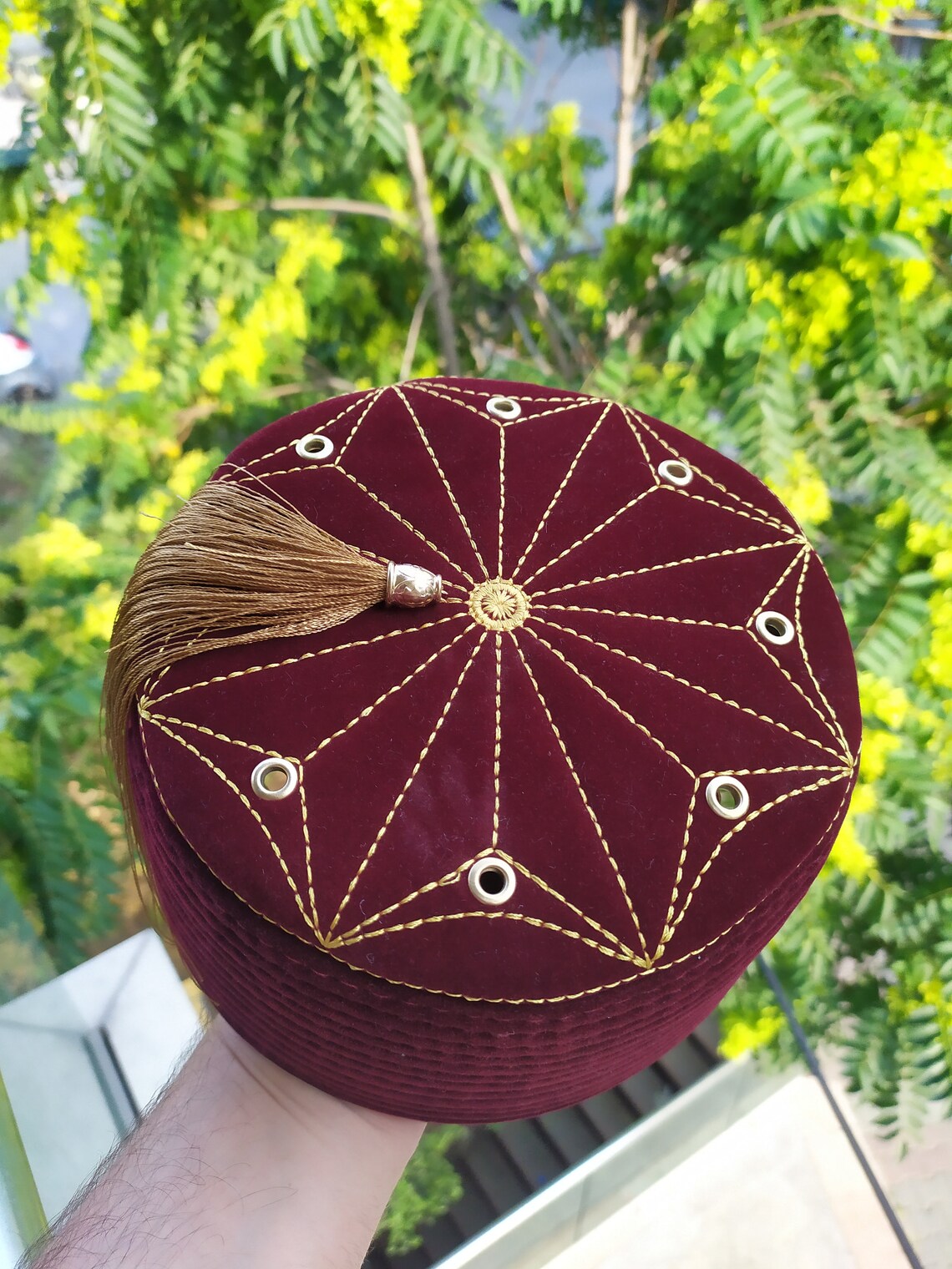 Genuine Red Egyptian Turkish Red Fez Tarboush Hat Gold Tassel, Doctor ...