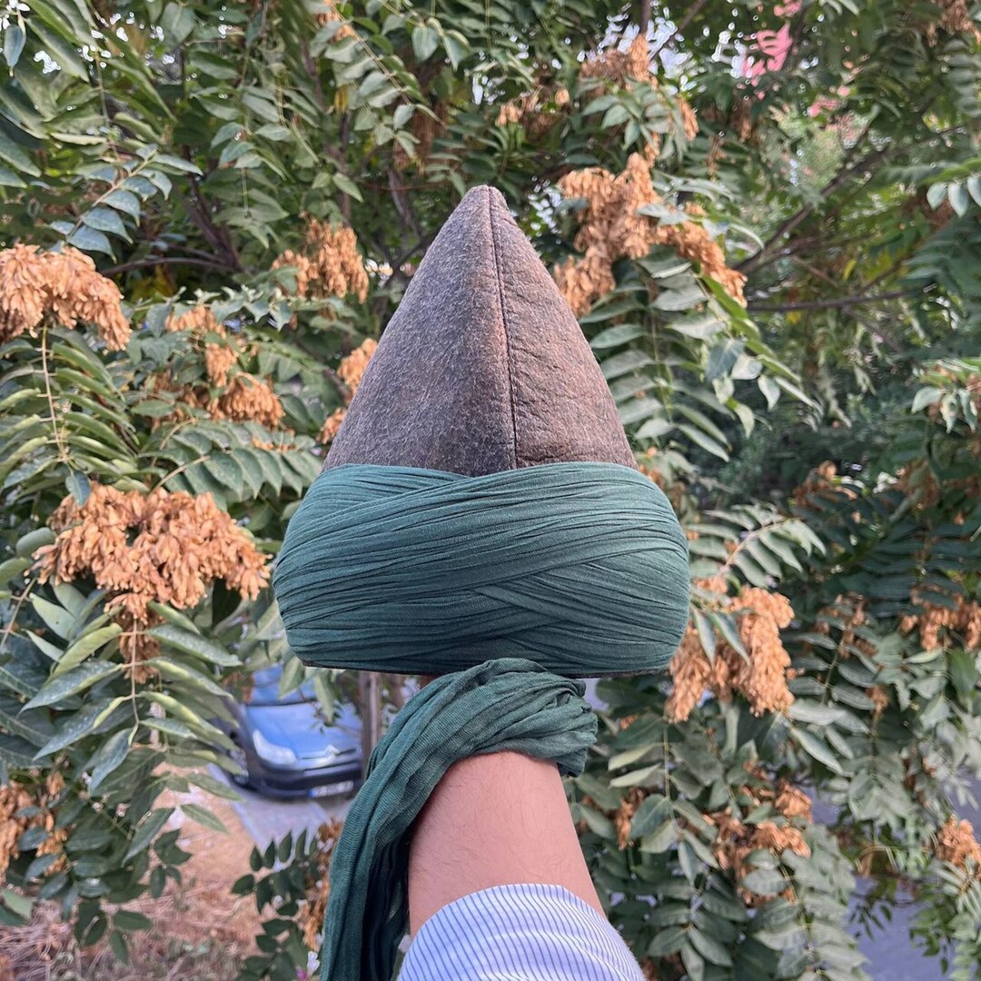Genuine Wool Naqshbandi Cap Dark Green Wrapped, Haqqani Imamah, Unique ...
