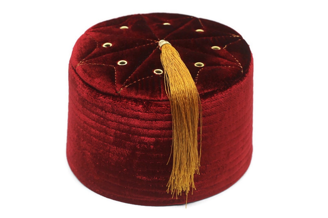 Egyptian Turkish Red Fez Tarboush Hat Gold Tassel, Doctor Who Fez Hat ...
