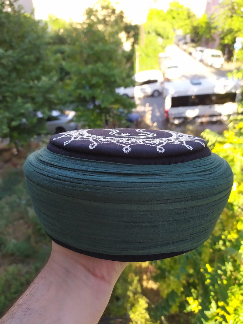 Prewrapped Nalayn Nalain Shareef Imamah, Black and Green Islamic Hat ...