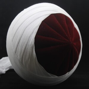 Bordeaux and White Dervish Hat, Unique Islamic Art, Dervish Clothin ...