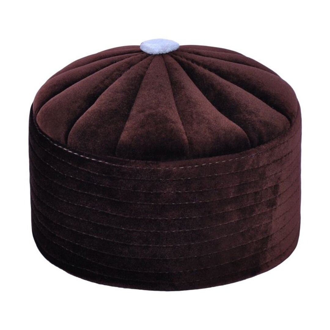 Skull Cap Taqiyyah Hat - Brown Taquiyah Men Kufi - Crochet Kufi Muslims ...