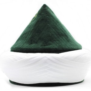 Handmade Green Naqshbandi Cap, Cyprus Imamah, Unique Islamic Art, Imam ...