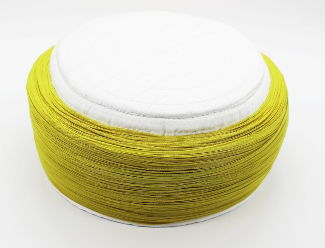 Hand Made Islamic Prayer Hat, Muslim Hat, Silver Mens Kufi Cap, Yellow ...