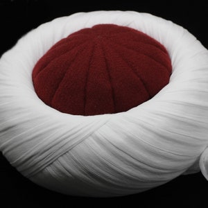 Mujahideen White and Bordeaux Imamah, Grand Vizier Islamic Hat ...