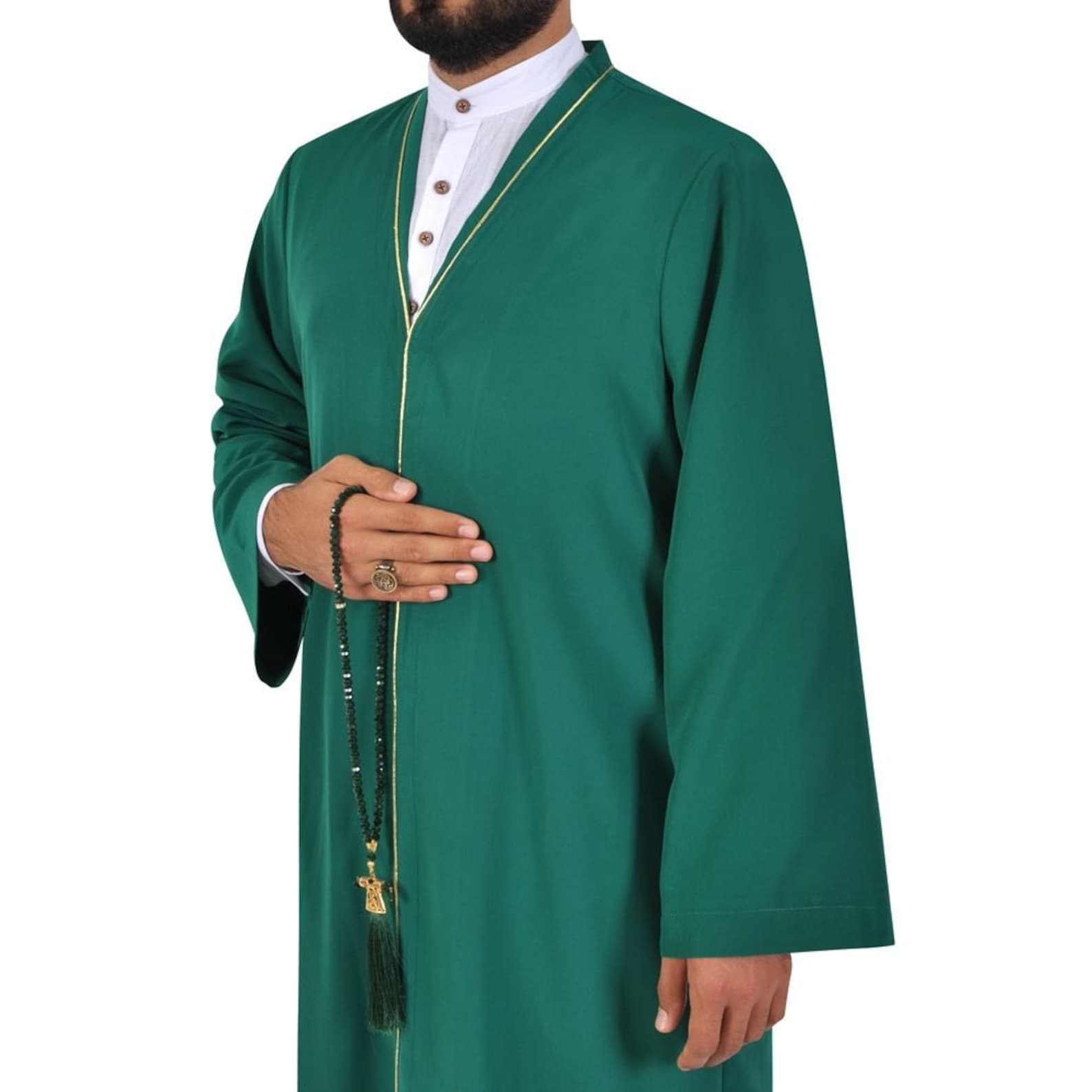 Muslim Long Kurta S M L XL XXL Plain Mens Wear Green - Etsy