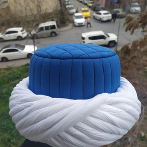 Ottoman Turk Janissary Blue and White Imamah, Janissary Hat, Authentic ...