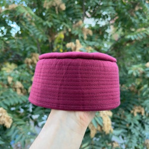 SALE 58 Cm Bordeaux Sufi Kufi Hat, Muslim Cap, Taqiya Takke Peci, Rigid ...