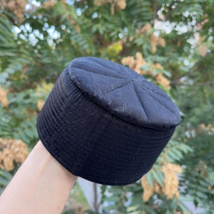 Lux Black Sufi Kufi Hat, Muslim Cap, Taqiya Takke Peci, Rigid Prayer ...