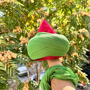 Red and Light Green Mens Haqqani Imamah, Cyprus Style Islamic Cap ...