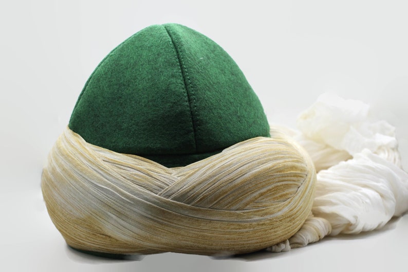 Handmade Green Yunus Emre Imamah, Unique Islamic Art, Imam Pagri Imama ...