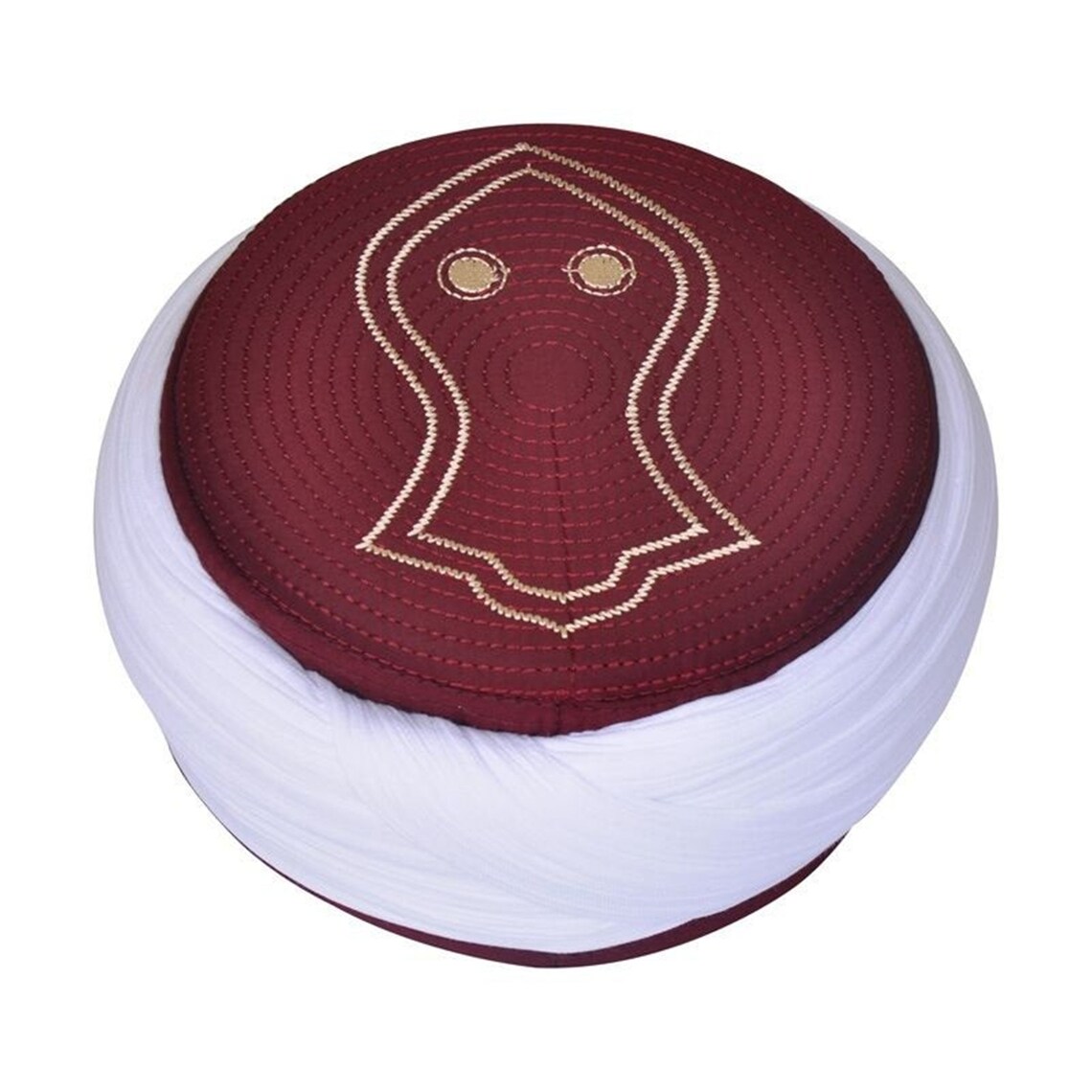 Handmade White & Red Sarik, Takke, Islam Prayer Hat With the Nalayn Red ...
