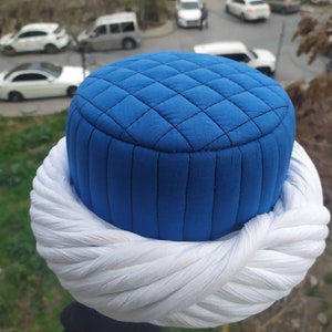Ottoman Turk Janissary Blue and White Imamah, Janissary Hat, Authentic ...