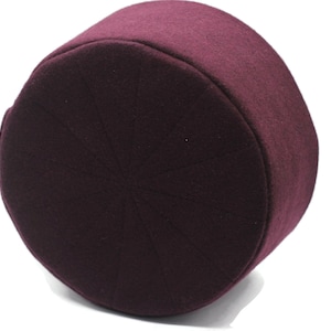 Dark Red Plain Islamic Hat, Hard Muslim Kufi, Velvet Takke Peci Kofia ...