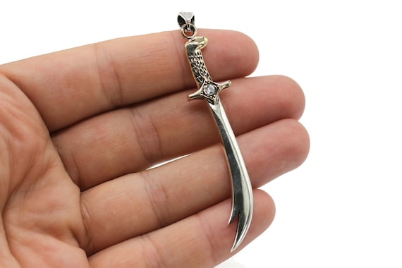 Silver Zulfiqar Necklace With Zirconia Imam Ali Sword Pendant Zulfiqar Sword Islamic Necklace Dhulfaqar Pendant Shia Gifts Etsy