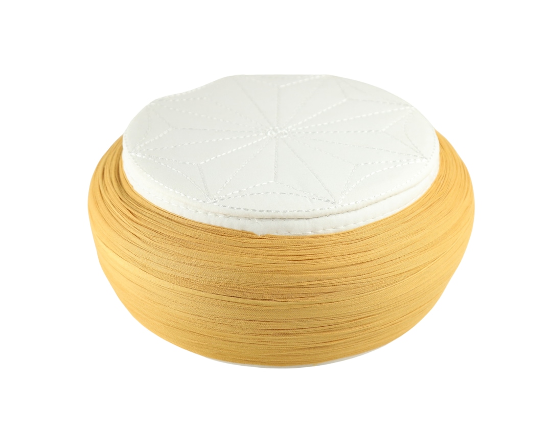 Handmade Mustard Yellow & White Sarik, Skullcap, Pecinya, Sorban Imamah ...