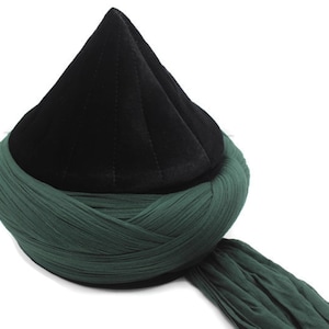 Handmade Naqshbandi Cap, Black Cyprus Imamah, Unique Islamic Art, Imam ...